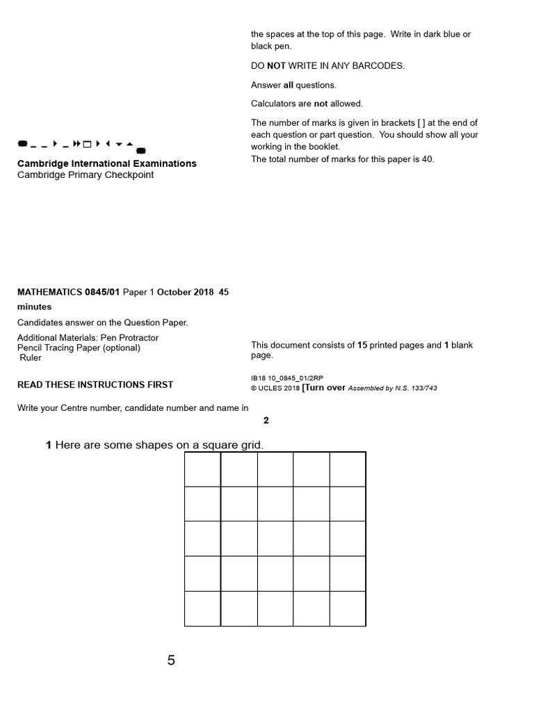 Practice Paper 5 GR 5 | PDF | Triangle | Euclidean Geometry