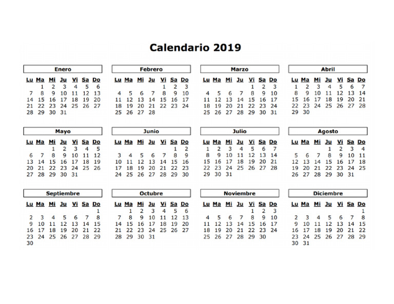 Calendario 2019 | PDF