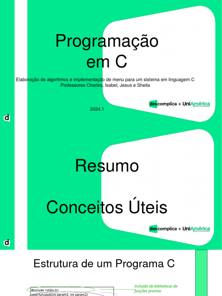 Aula 5 - Algoritmos em C (Estruturas de Repetição e Seleção) | PDF | C ...