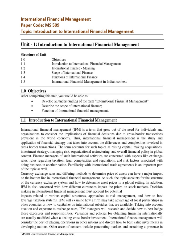 MS 509 - IFM - Introduction - GSK | PDF | Foreign Exchange Market ... MS 509 - IFM - Introduction - GSK | PDF | Foreign Exchange Market ...