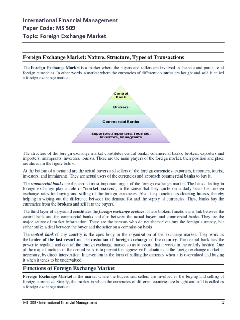 MS 509 - IFM - Foreign Exchange Market - GSK | PDF | Foreign Exchange ...