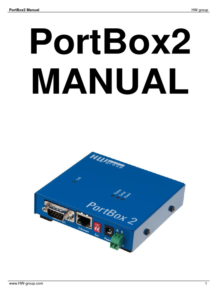 TCSolutions HWG PortBox2 MAN en | PDF | Port (Computer Networking) | Transmission Control Protocol