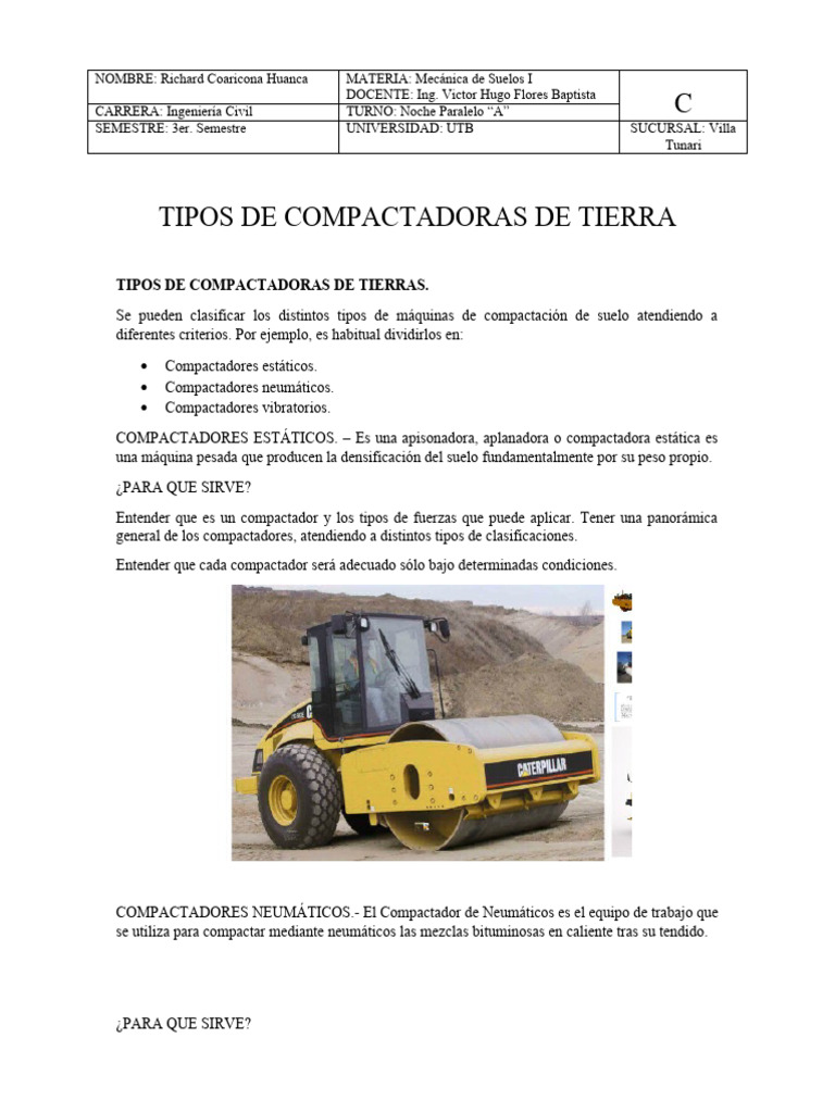 Tipos de Compactadoras de Tierra | PDF | Hogar, jardinería y bricolaje