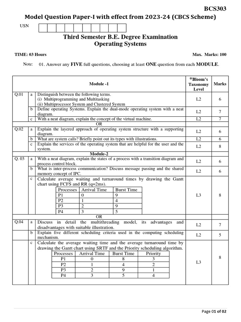 BCS303 | PDF | Process (Computing) | Concurrency (Computer Science)