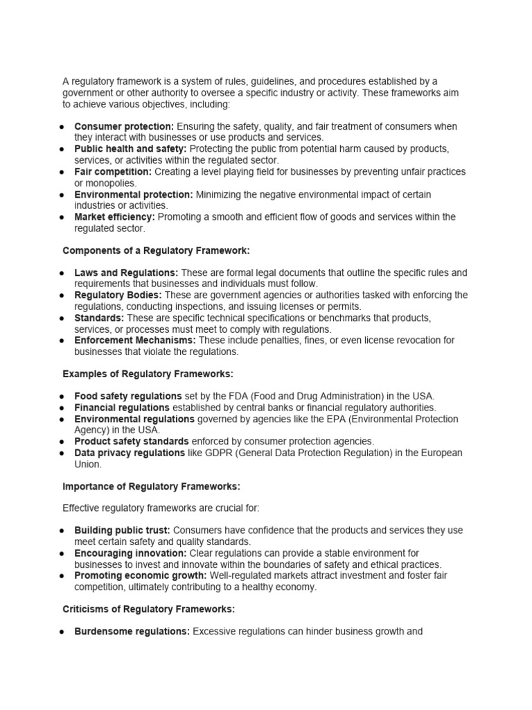 Understanding Regulatory Frameworks | PDF | Regulation | Regulatory ...