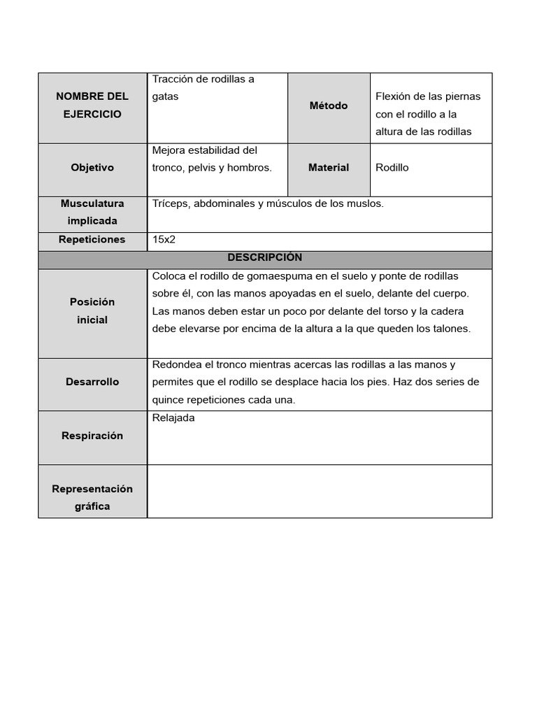 FICHAS EJERCICIOS Flexion Rodillas Con Rodillo | PDF FICHAS EJERCICIOS Flexion Rodillas Con Rodillo | PDF