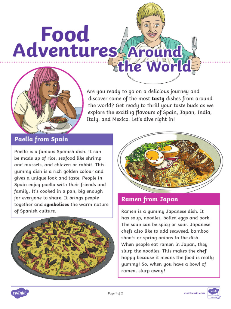 Global Food Adventures for Kids | PDF | English As A Second Or Foreign ...
