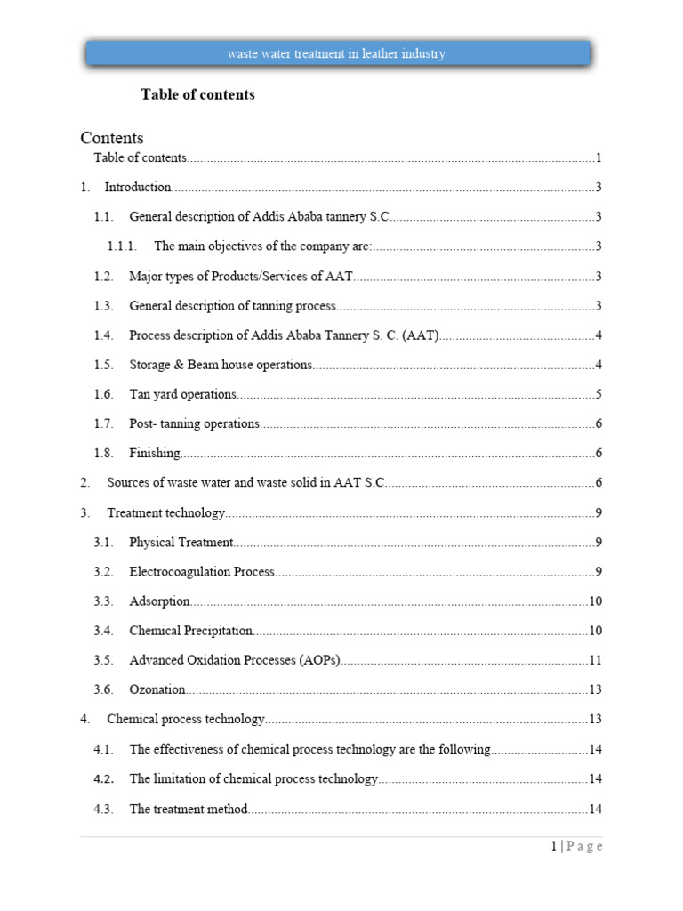 Enviromental Project | PDF | Sewage Treatment | Leather