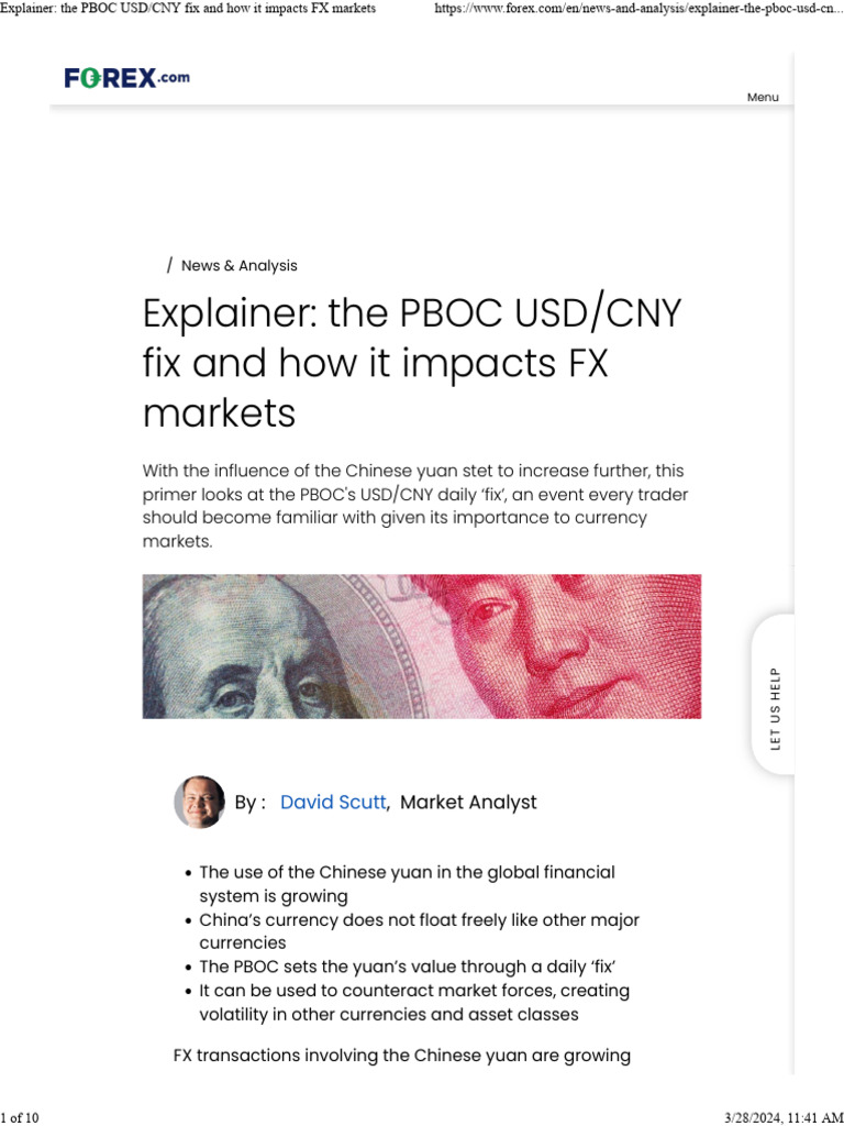 Explainer The PBOC USD - CNY Fix and How It Impacts FX Markets | PDF | Foreign Exchange Market ...