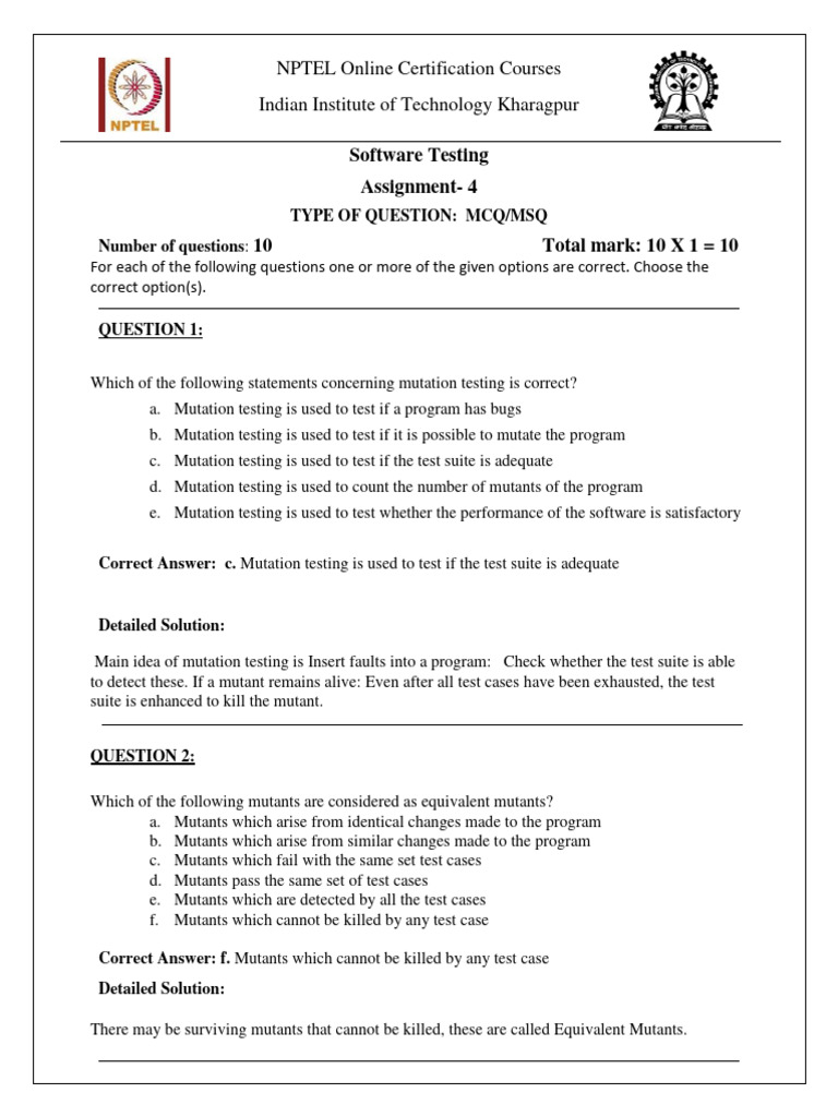 Software Testing 2024 Assignment 4 Pdf Inheritance Object Oriented Programming