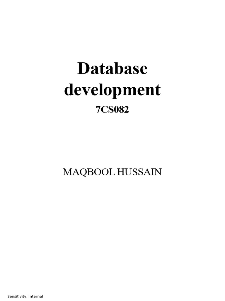 7CS082 Database Development - 2023 - Revised | PDF | Databases | Microsoft Access