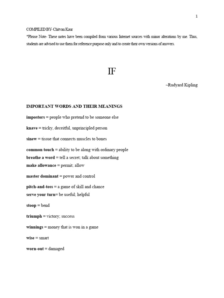 Rudyard Kipling | PDF | Patience | Poetry