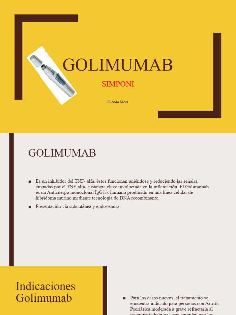 GOLIMUMAB | PDF | Inyección (medicina) | Inmunología