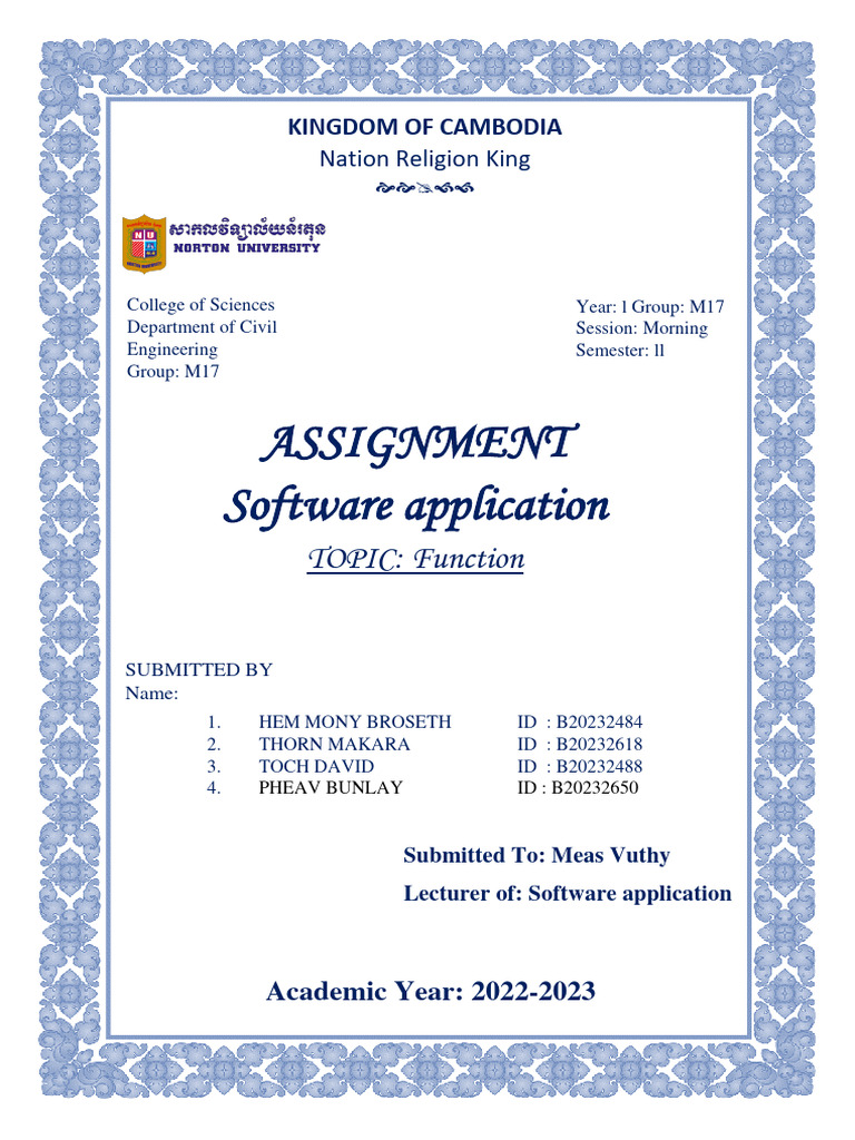 Assignment Computer Semster 2 | PDF