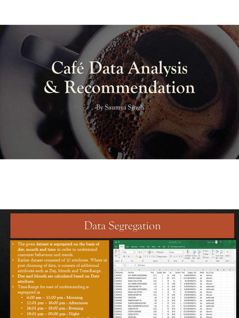 Cafe Sales R A Pdf Workweek And Weekend Business