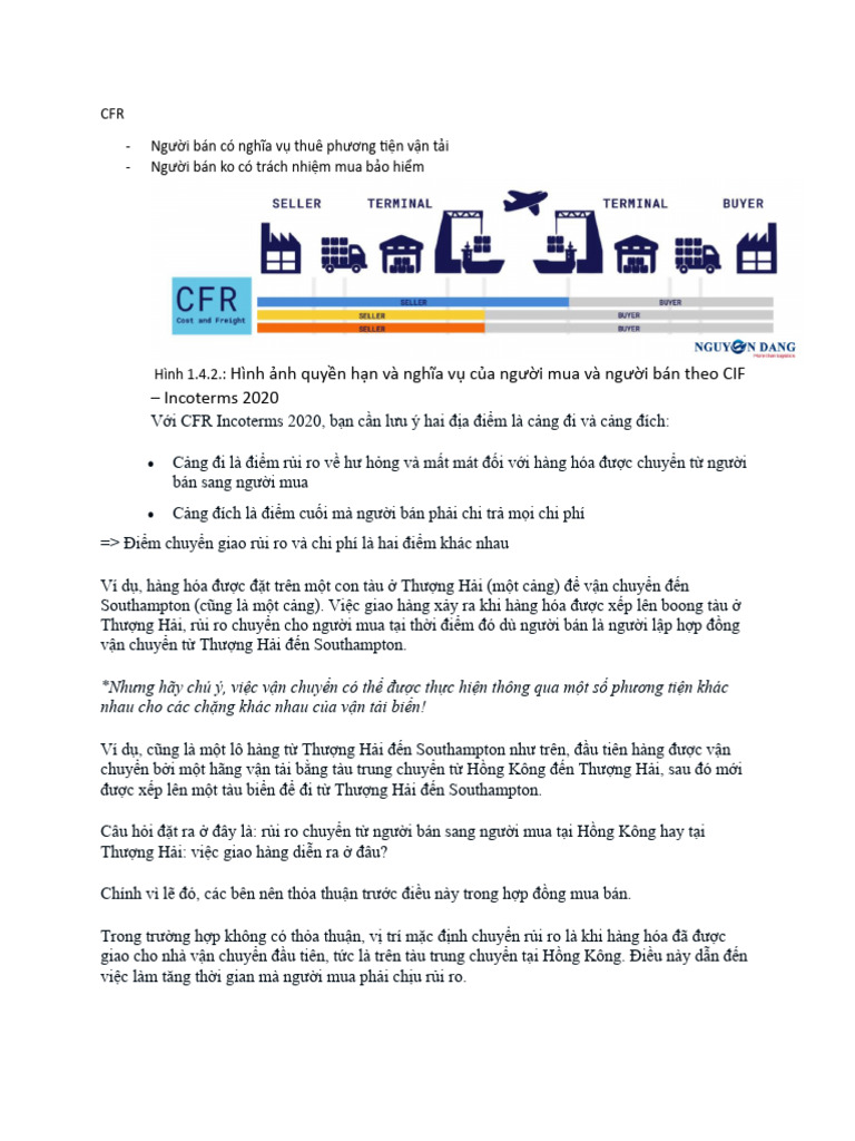 CFR-CIF - Incoterms 2020 | PDF