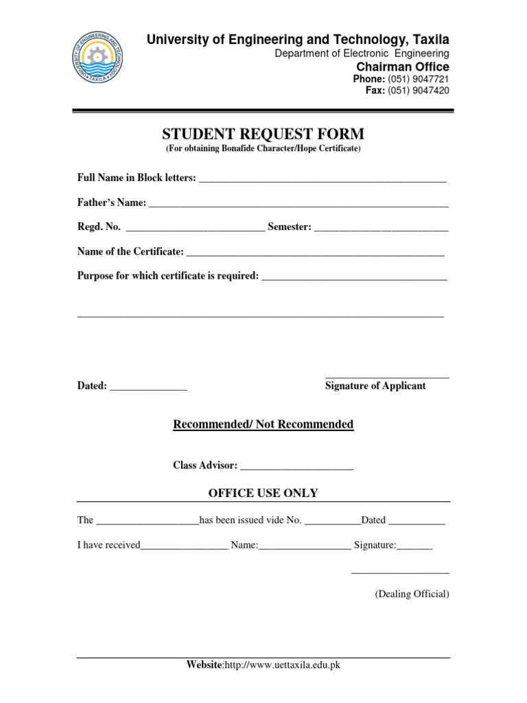 Bonafide Certificate Application Guide | PDF