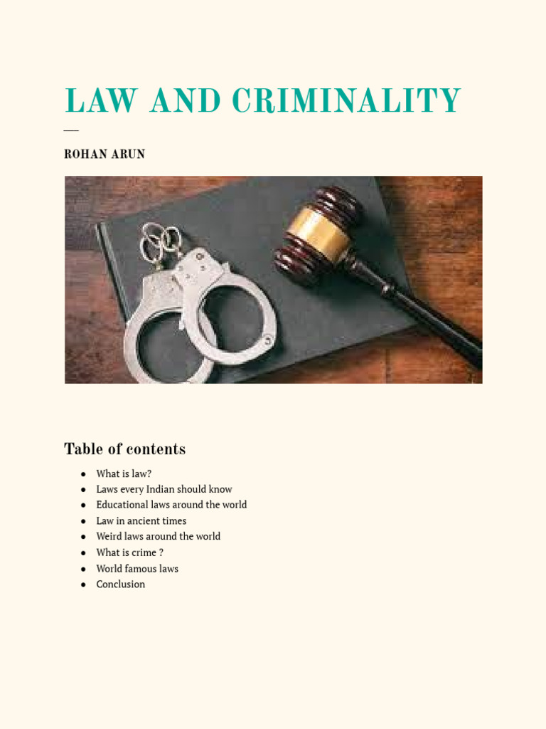 Igcse Global Perspectives Law and Criminality Notes | PDF | Copyright ...