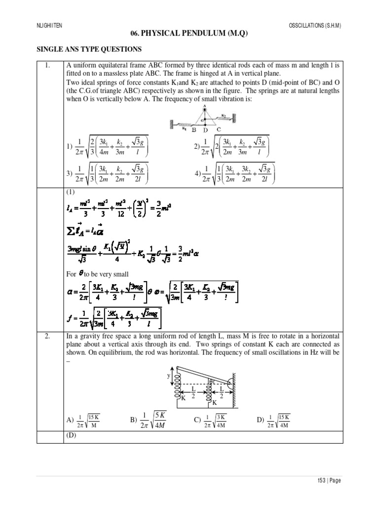 Physical Pendulum (M | PDF | Pendulum | Oscillation