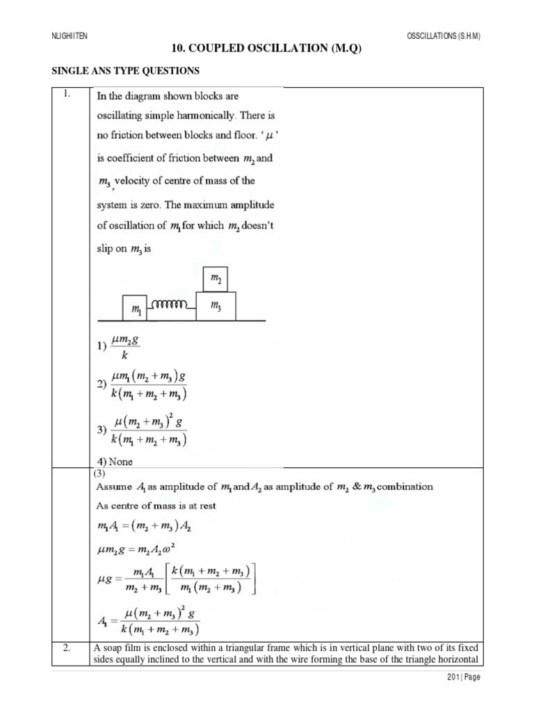 Coupled Oscillation (M | PDF | Oscillation | Classical Mechanics