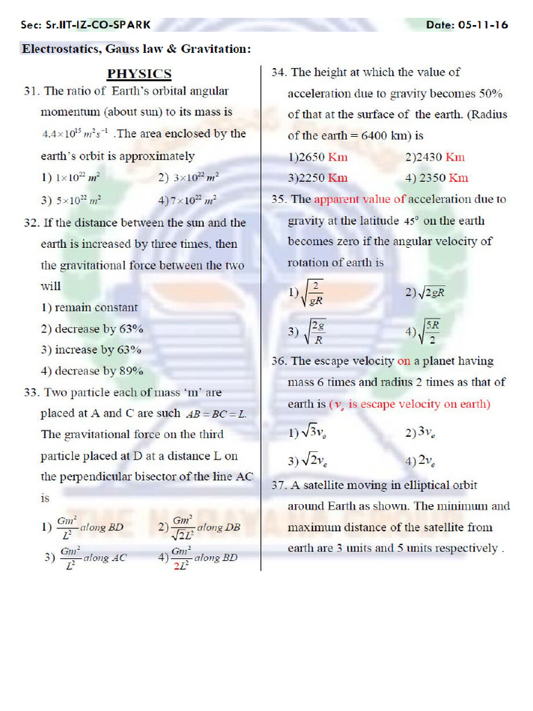 Electrostatics Mains 1 | PDF | Electric Field | Force