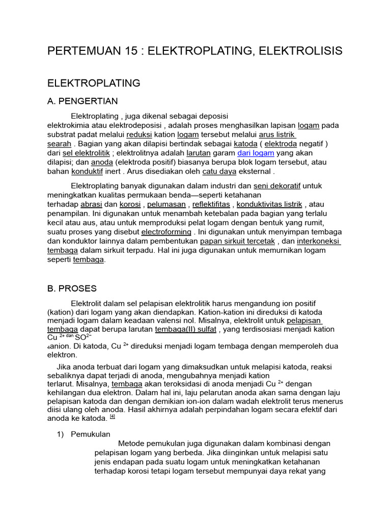 Proses dan Teknik Elektroplating | PDF | Griya & Taman | Teknologi ...