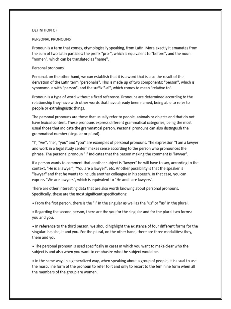 Definition of | PDF | Pronoun | Word