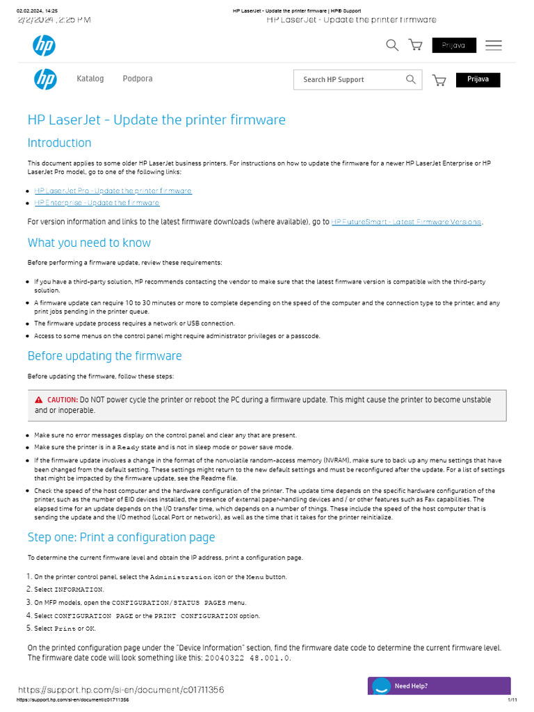 HP LaserJet - Update The Printer Firmware - HP® Support | PDF | File ...