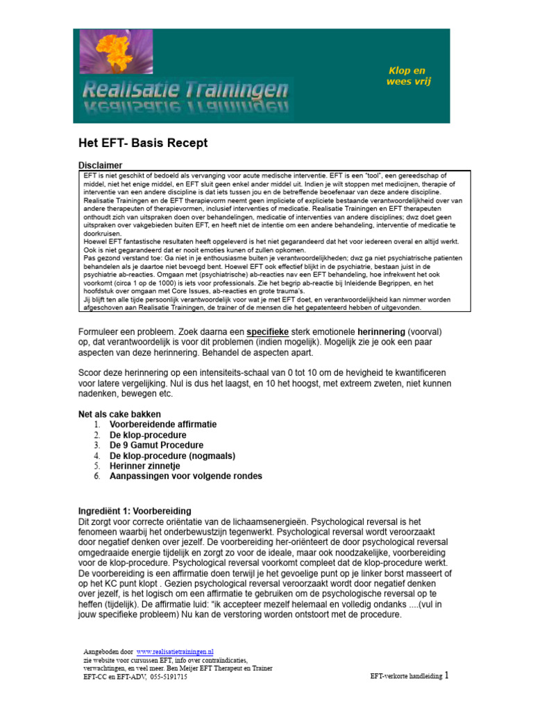 EFT Basisrecept - Lang | PDF