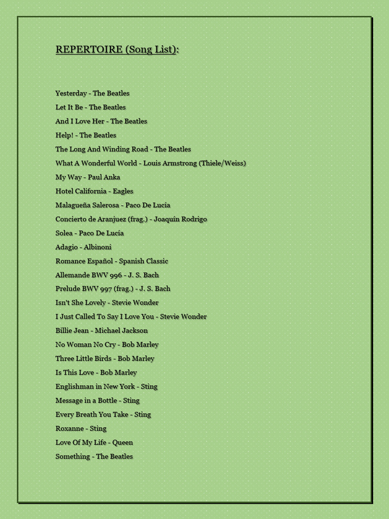 Song List | PDF