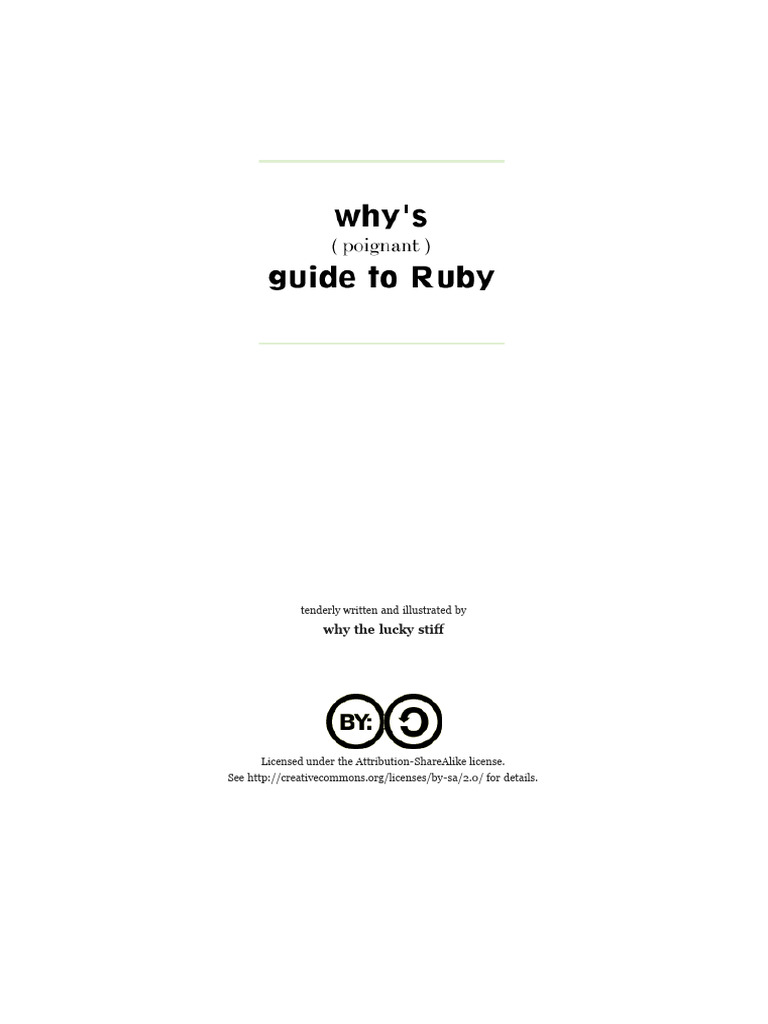 Why's Poignant Guide To Ruby | PDF | Punctuation | Regular Expression