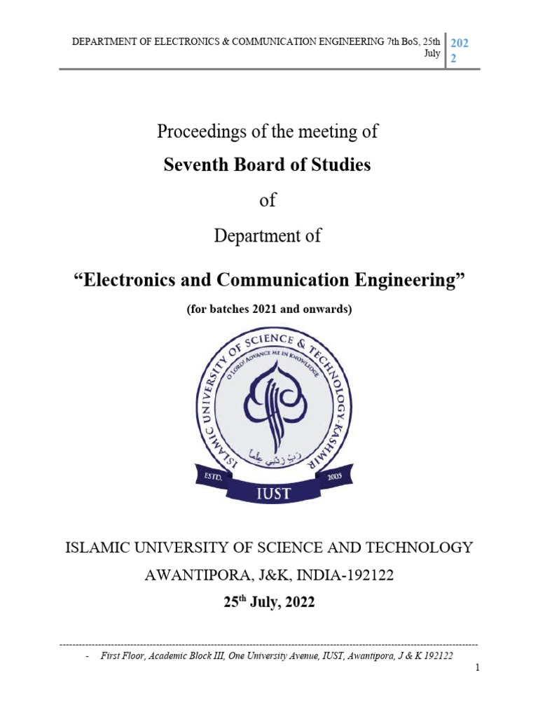 2022 Electronics Engineering Curriculum | PDF | Technical Drawing | Engineering
