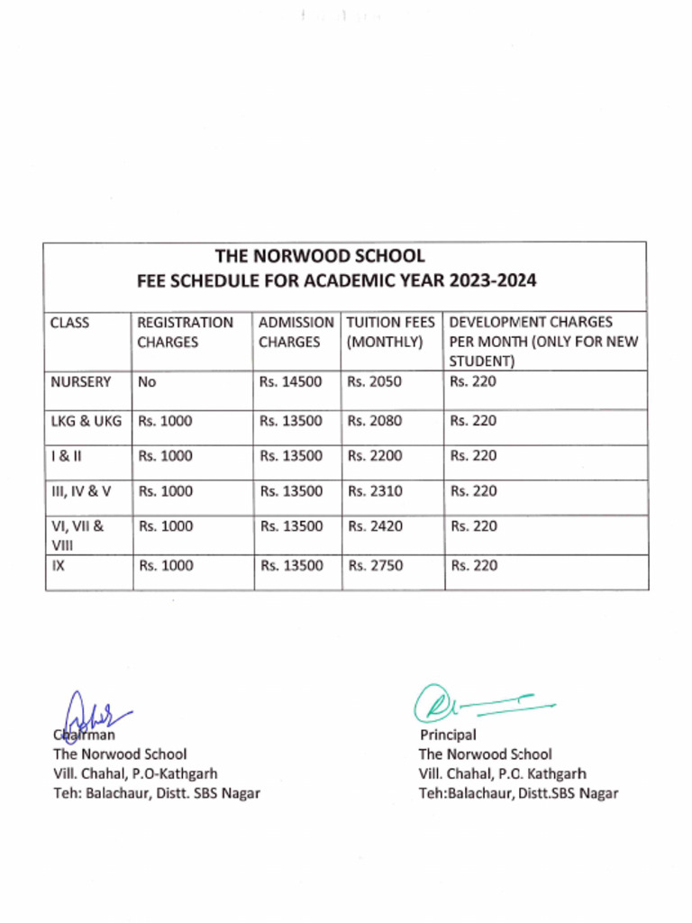 Fee-Schedule-2023-24 | PDF