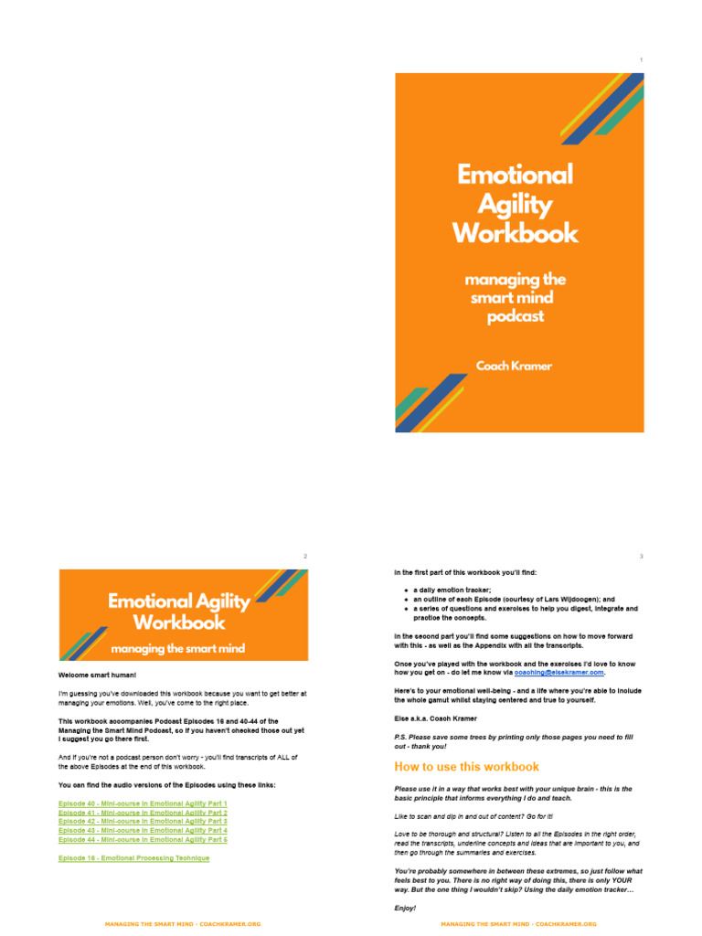 Emotional Agility Workbook Guide | PDF | Emotions | Thought