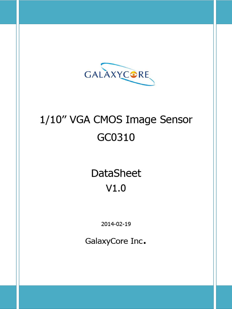 1/10'' Vga Cmos Image Sensor Gc0310: Galaxycore Inc | PDF | Pixel ...