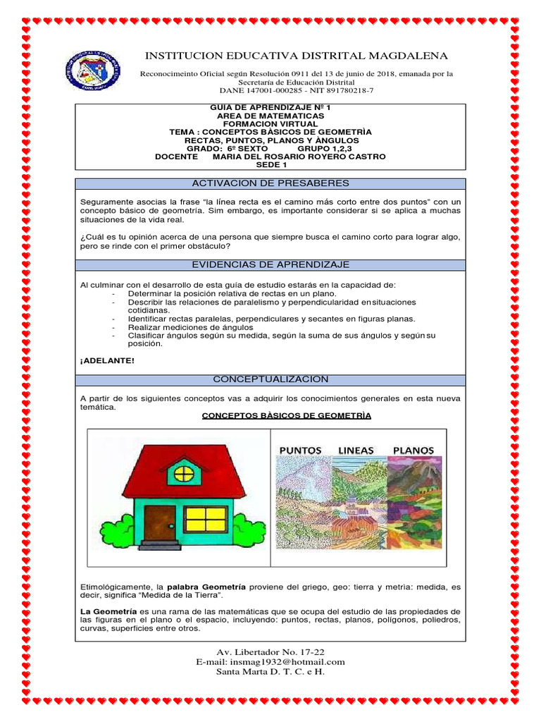 Conceptos Basicos de Geometria | PDF | Ángulo | Geometría