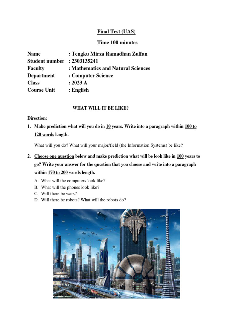 UAS Bahasa Inggris Tengku Mirza | PDF | Artificial Intelligence | Intelligence (AI) & Semantics