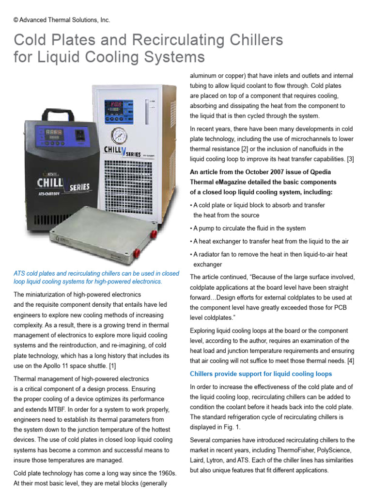 Liquid Cooling Systems: Cold Plates & Chillers | PDF | Thermodynamics ...