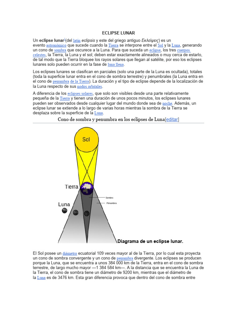 Eclipses Lunares: Guía Completa | PDF | Eclipse | Luna