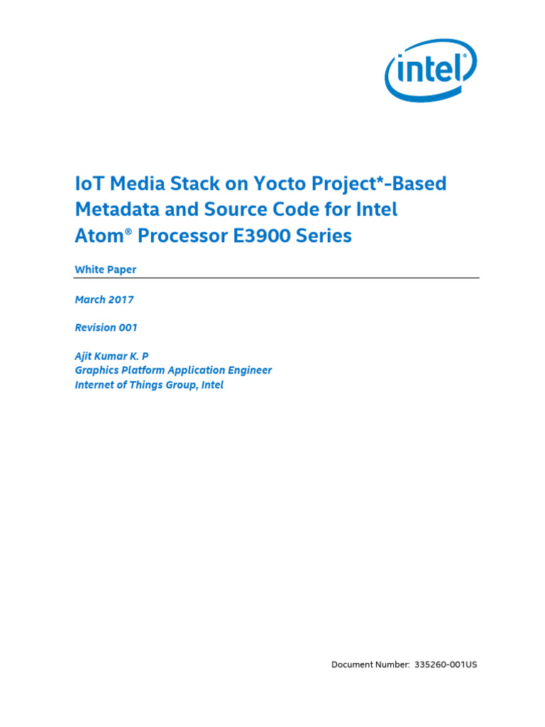 Iot Media Stack Yocto Project Meta Atom Processor E3900 Series | PDF | Computing | Software