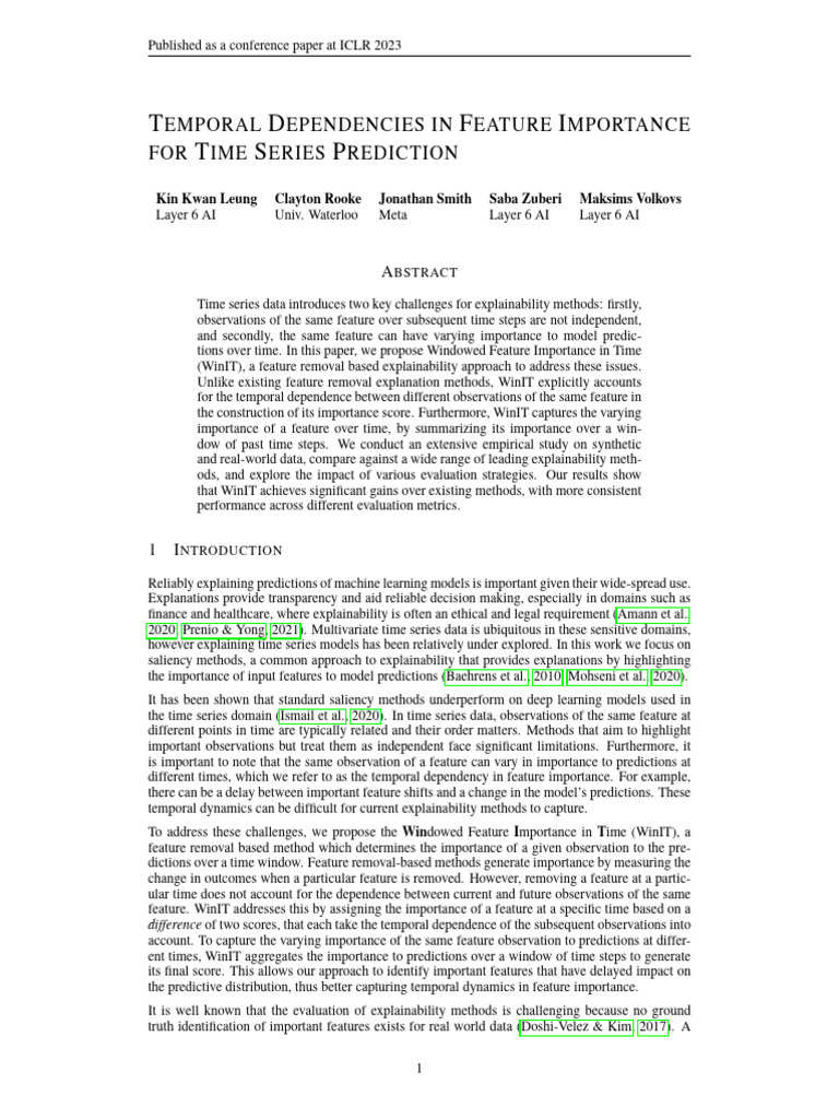3127 Temporal Dependencies in Featu | PDF | Time Series | Prediction