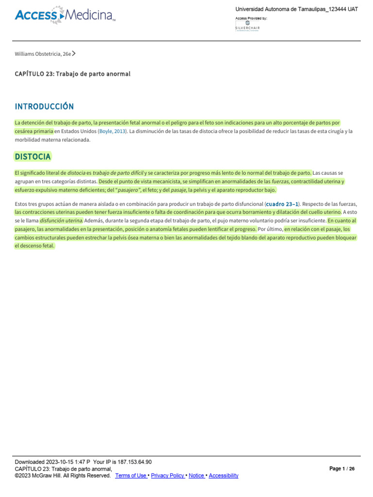 Trabajo de Parto Anormal | PDF | Parto | Salud maternal