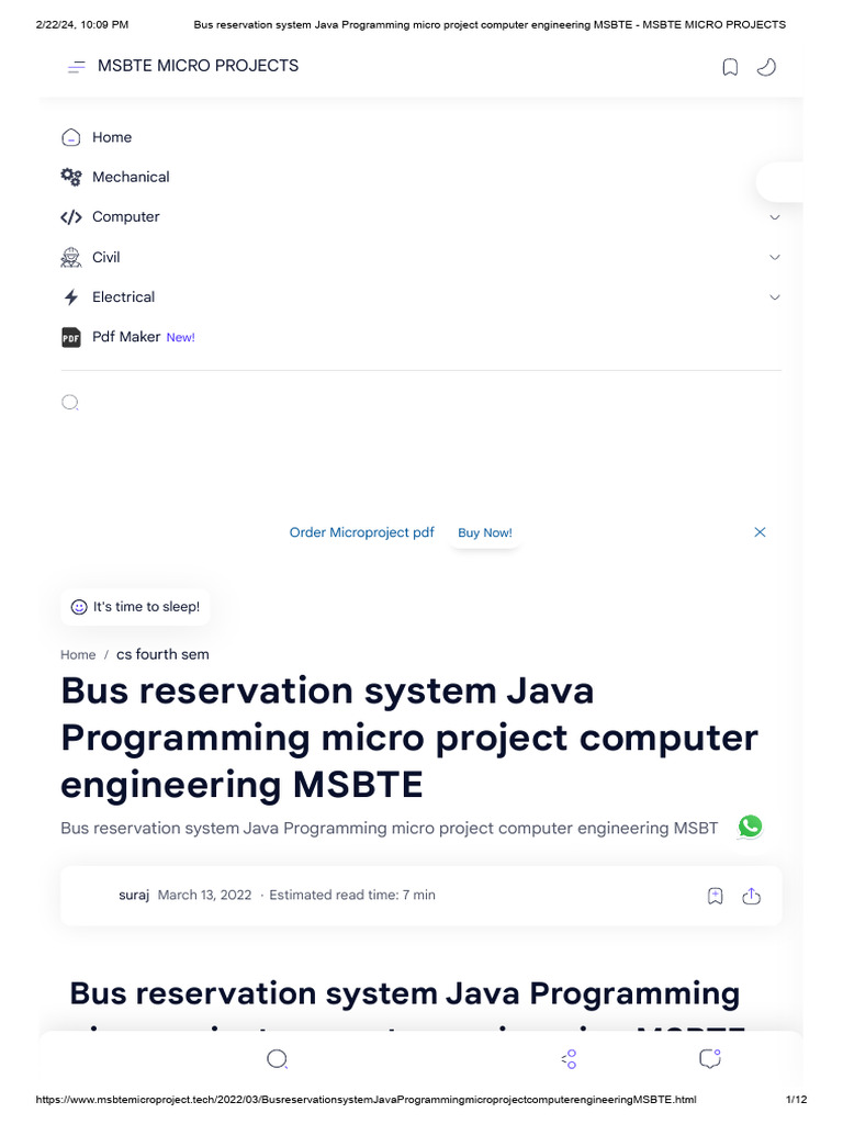 Bus Reservation System Java Programming Micro Project Computer ... Bus Reservation System Java Programming Micro Project Computer ...