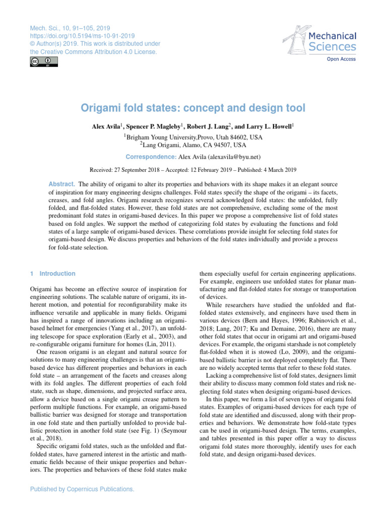 Origami Fold States Concept A | PDF | Origami | Force