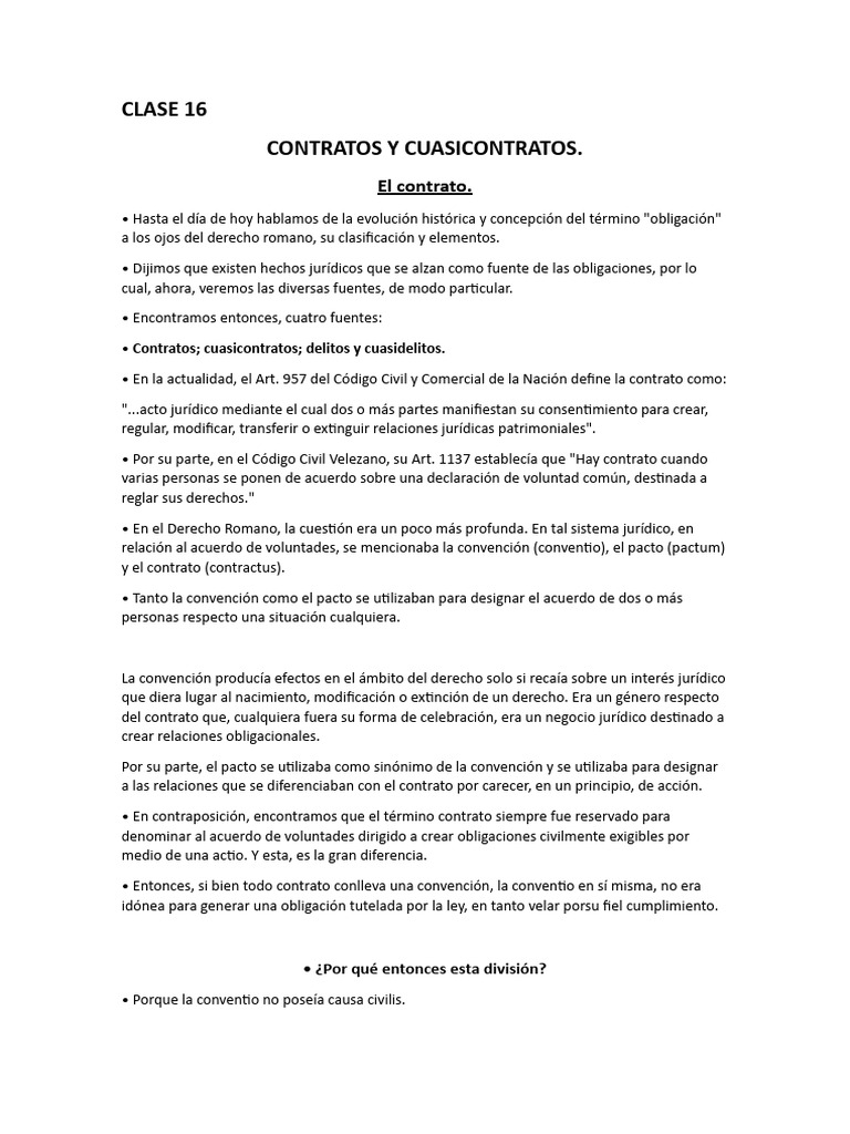 16 Clase de Derecho Romano | PDF | Consentimiento | Derecho civil (sistema legal)