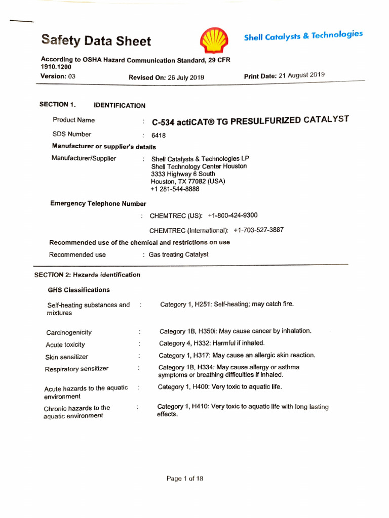 SDS Oxido de Cobalto | PDF