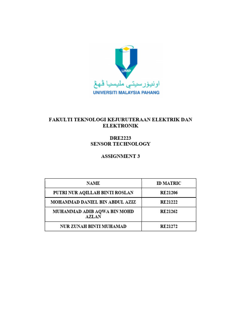 Assignment 3 - Sensor Technology | PDF | Piezoelectricity | Light