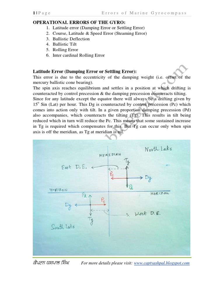 Errors Gyro Compass | PDF | Gyroscope | Latitude