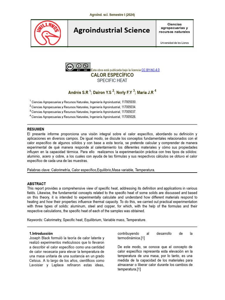 Lab Termodinamica n2 | PDF | Calor | Temperatura