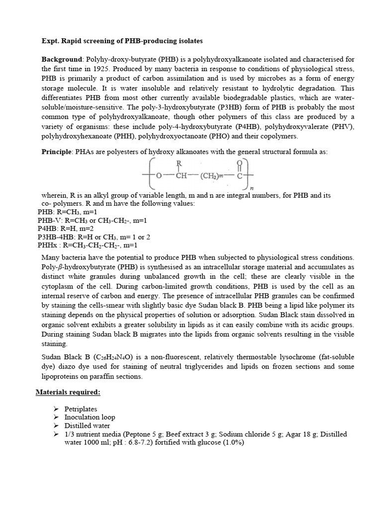 PHB | PDF | Materials | Chemistry